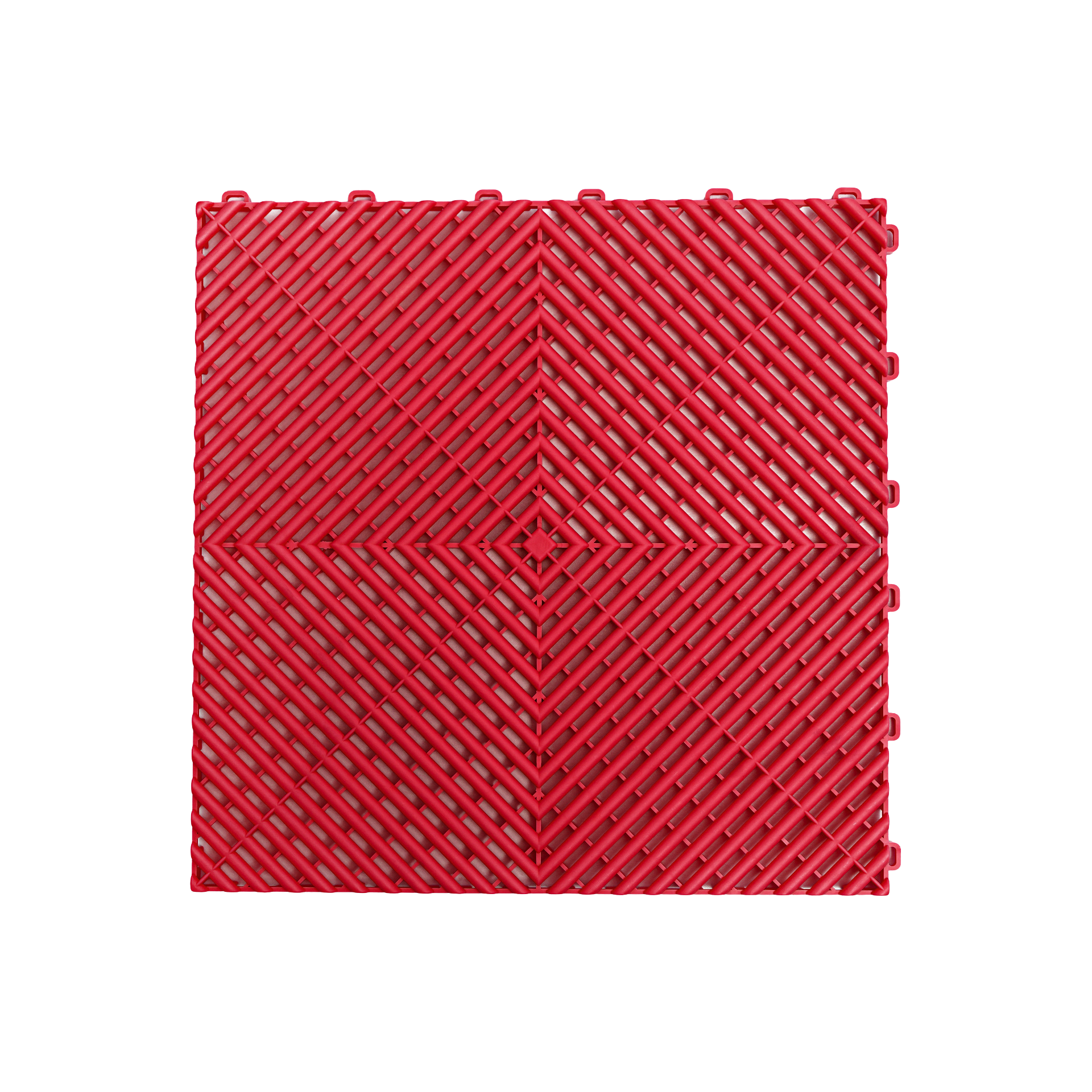 RED GARAGE FLOOR TILES VENTED - (1 FULL BOX) 34 TILES - 40cm x 40cm x ...